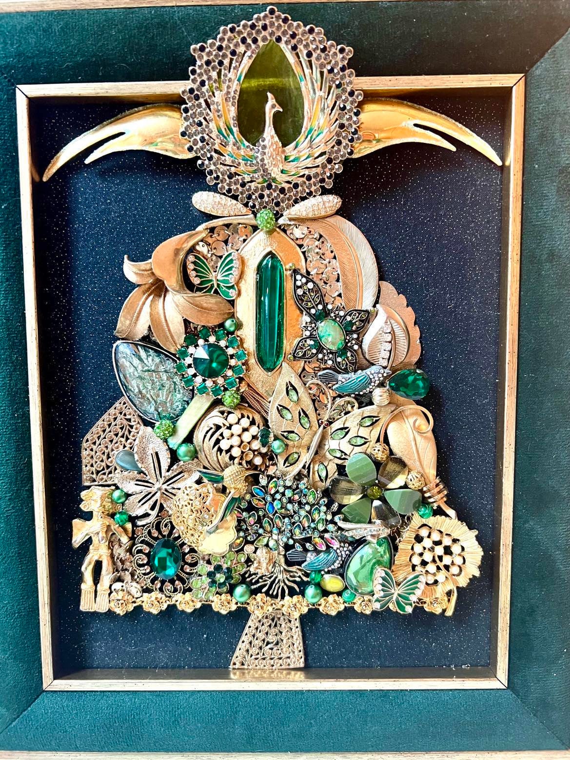 Vintage Jewelry Christmas Tree, Vintage Jewelry Art, One of a Kind ...