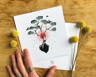 Dadirri // black and white print // nature illustration print | Etsy