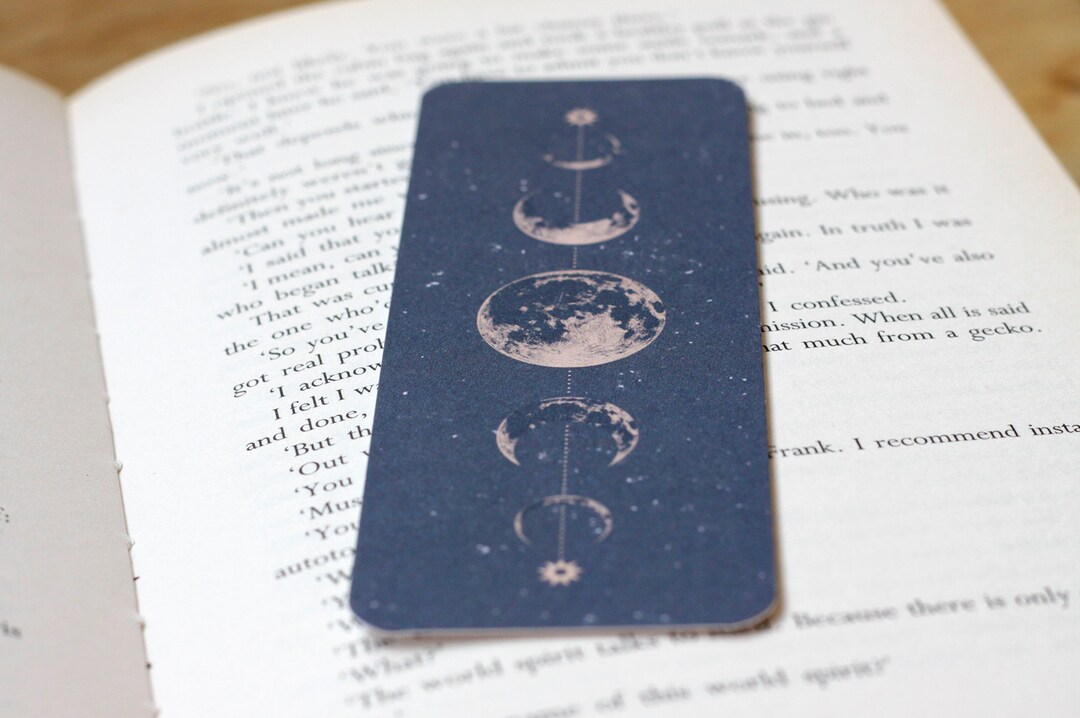 Moon Phases Lunar Bookmark / Celestial Bookmark / Bookish Gift / Gift ...