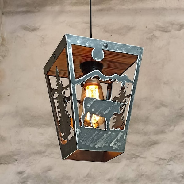 Rustic Pendant Light - Etsy