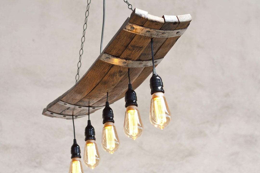 Rustic Ceiling Lights. Wine Barrel Pendant Light. Five Lights ...