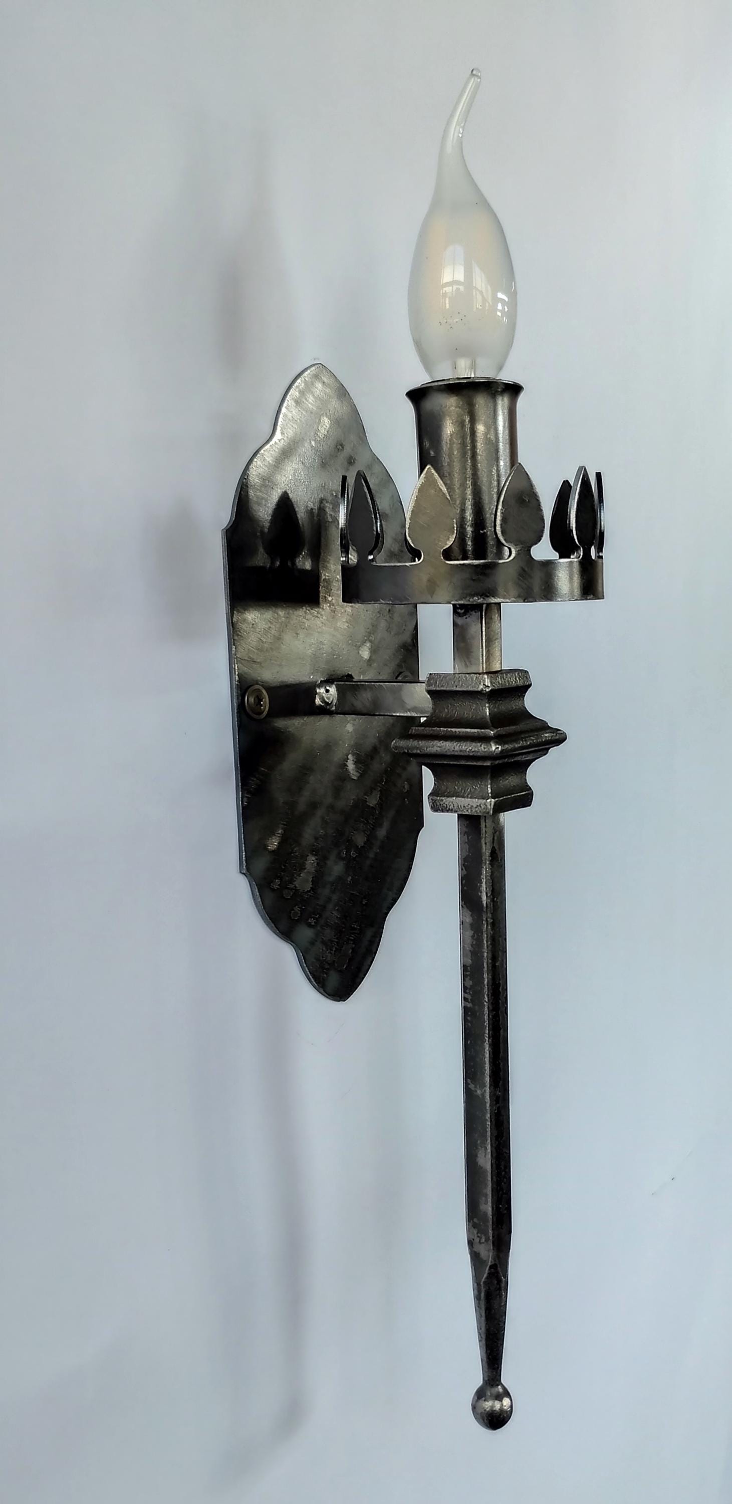 Medieval Castle Torch Sconce – Iron Wall Light - Wrought Iron Lighting ...