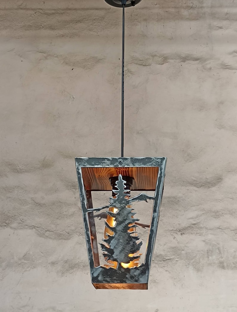 Rustic Pendant Light - Bear - Cabin Ceiling Lights - Log House Lighting ...