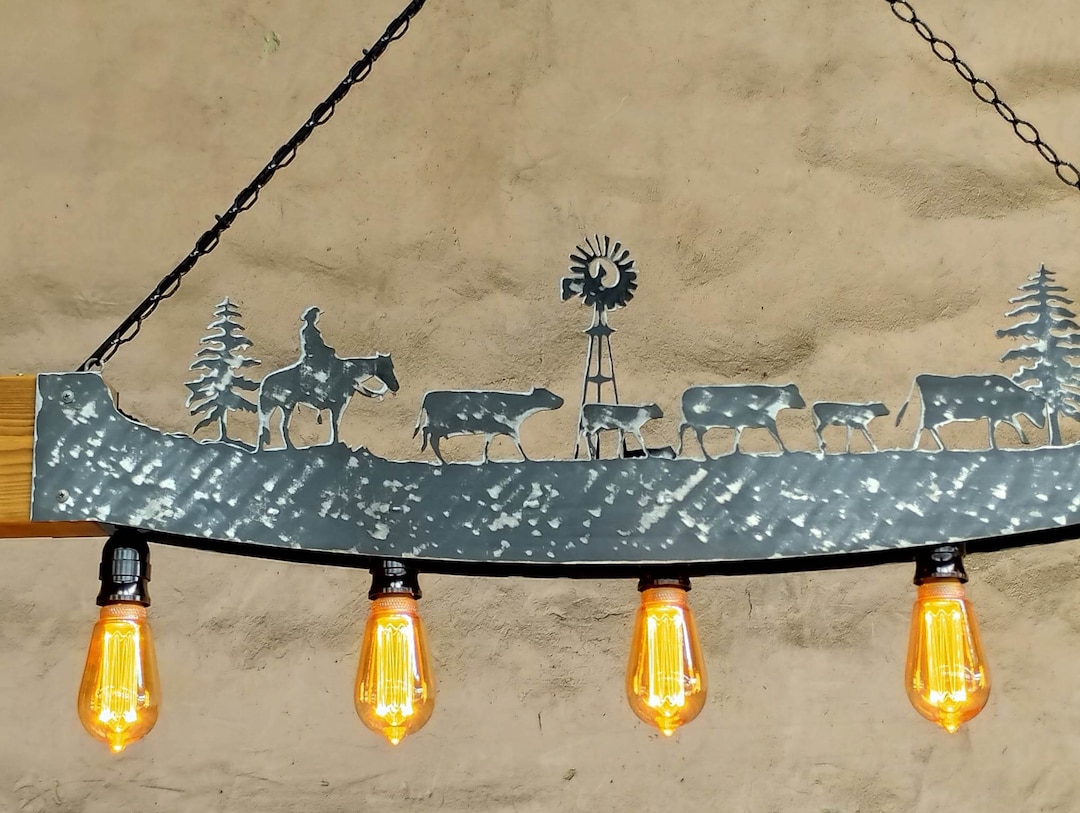 Farmhouse Light Fixture. Cattle. Farm Pendant Light. Cabin Lights ...