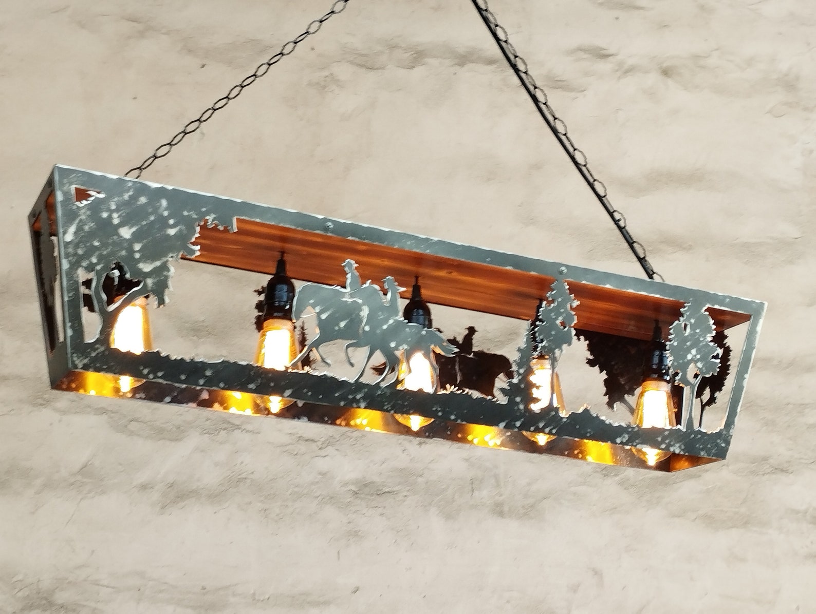 Farmhouse Ceiling Lights - Rustic Light Fixture - Cabin Lights - Horse ...