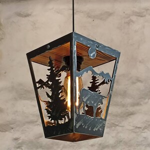 Rustic Pendant Light - Longhorn - Cabin Ceiling Lights - Log House ...