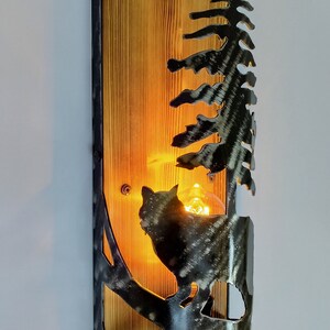 Rustic Wall Light - Bobcat - Cabin Sconce - Log House Lighting - Lodge ...