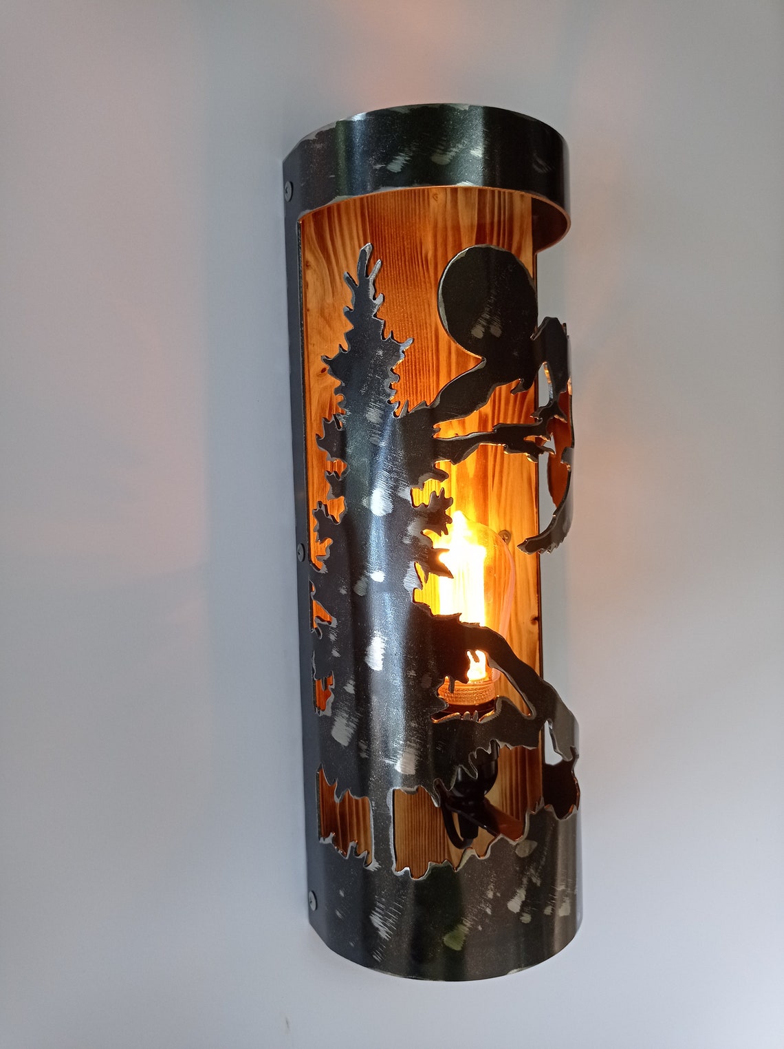 Rustic Wall Light Eagle Cabin Sconce Log House Lighting - Etsy