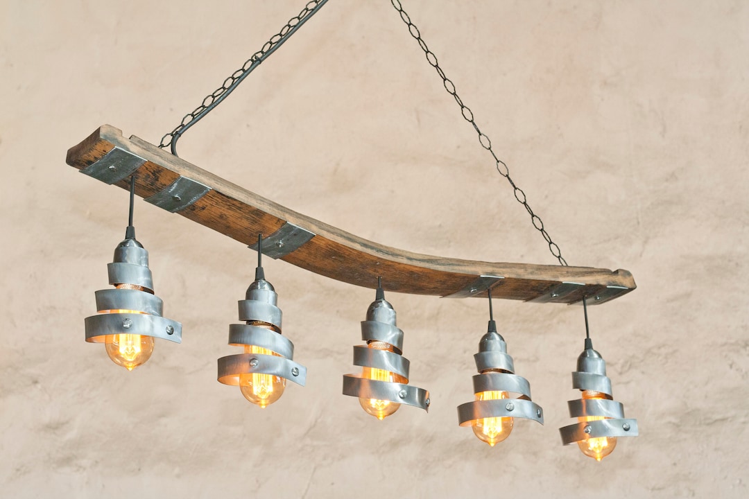 Rustic Ceiling Lights. Wine Barrel Pendant Light. Five Lights ...