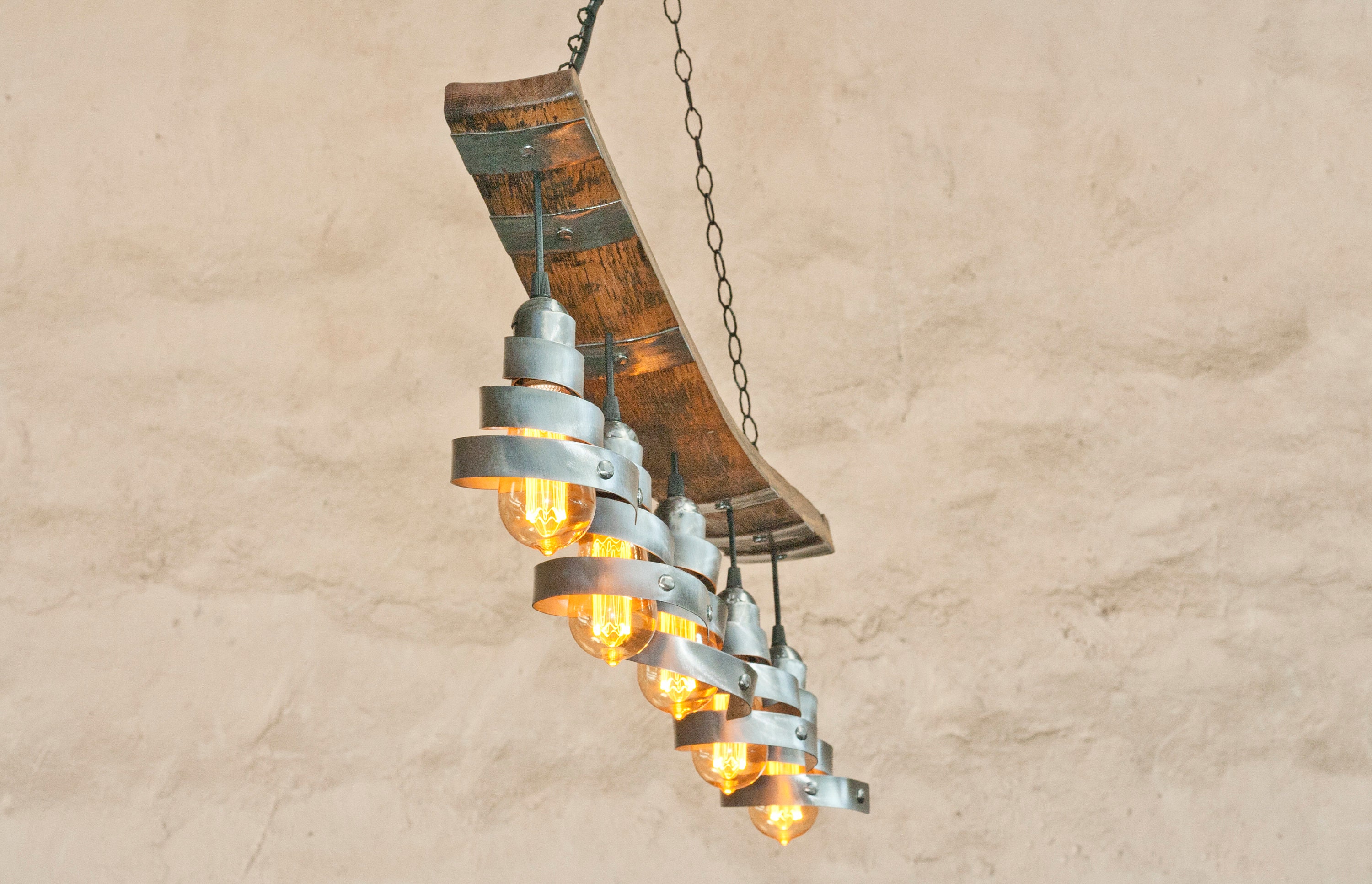 Rustic Ceiling Lights. Wine Barrel Pendant Light. Five Lights ...