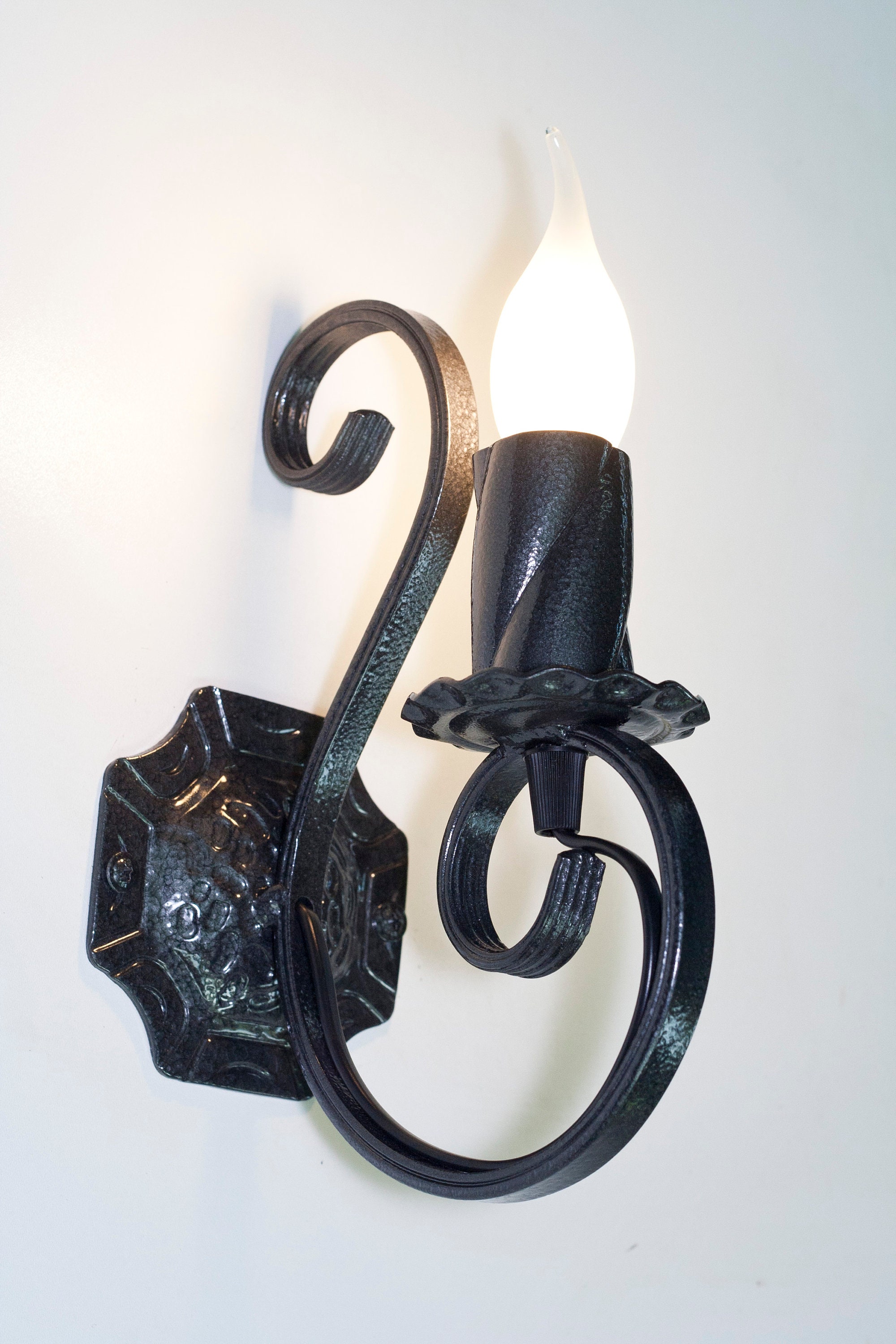 Wrought Iron Wall Sconce: Medieval Candelabra Lighting - Etsy