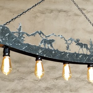 Rustic Pendant Lights - Cabin Ceiling Light Fixture - Chandelier ...
