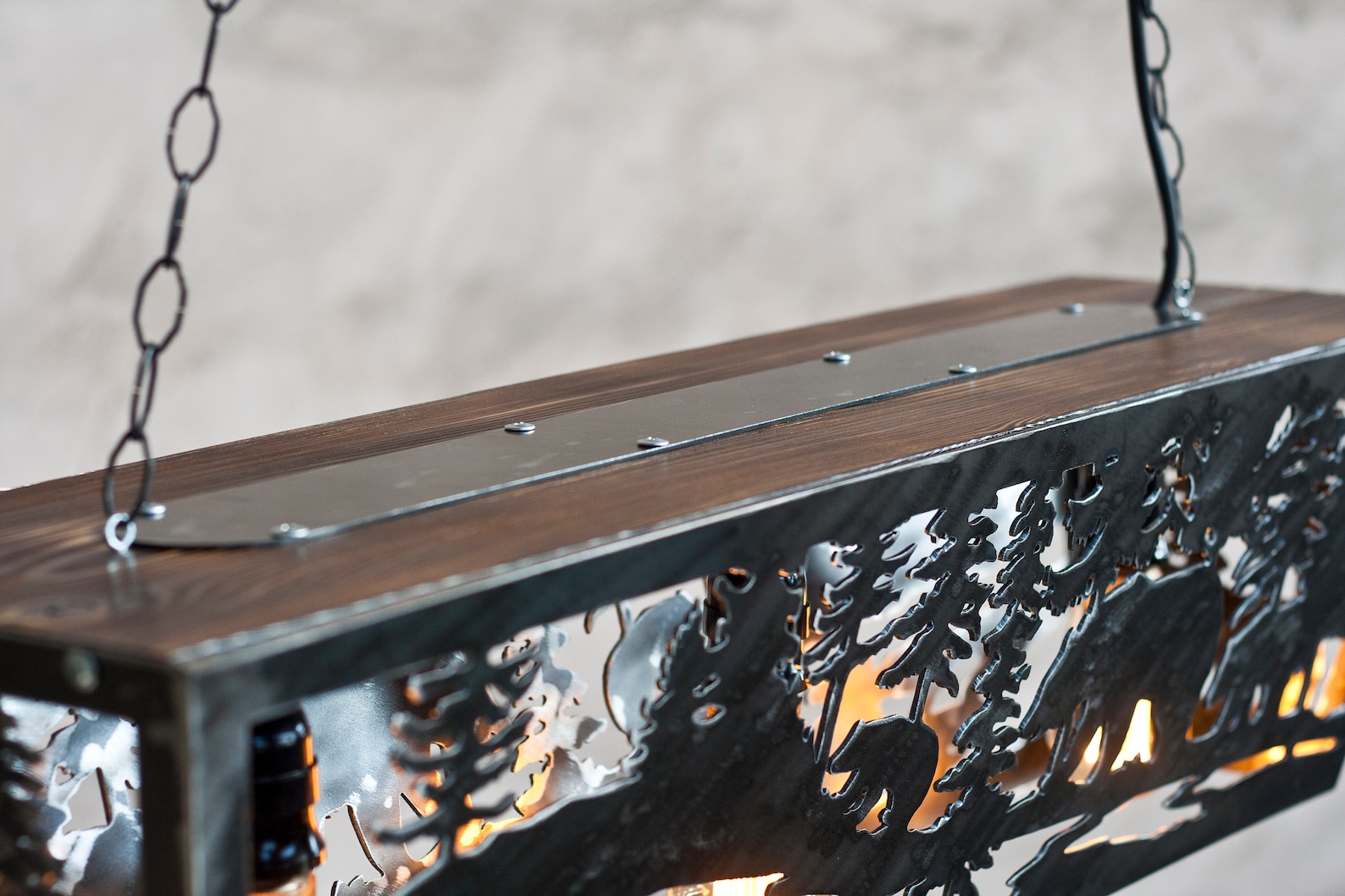 Rustic Ceiling Light Wildlife Pendant Light Cabin Rustic - Etsy