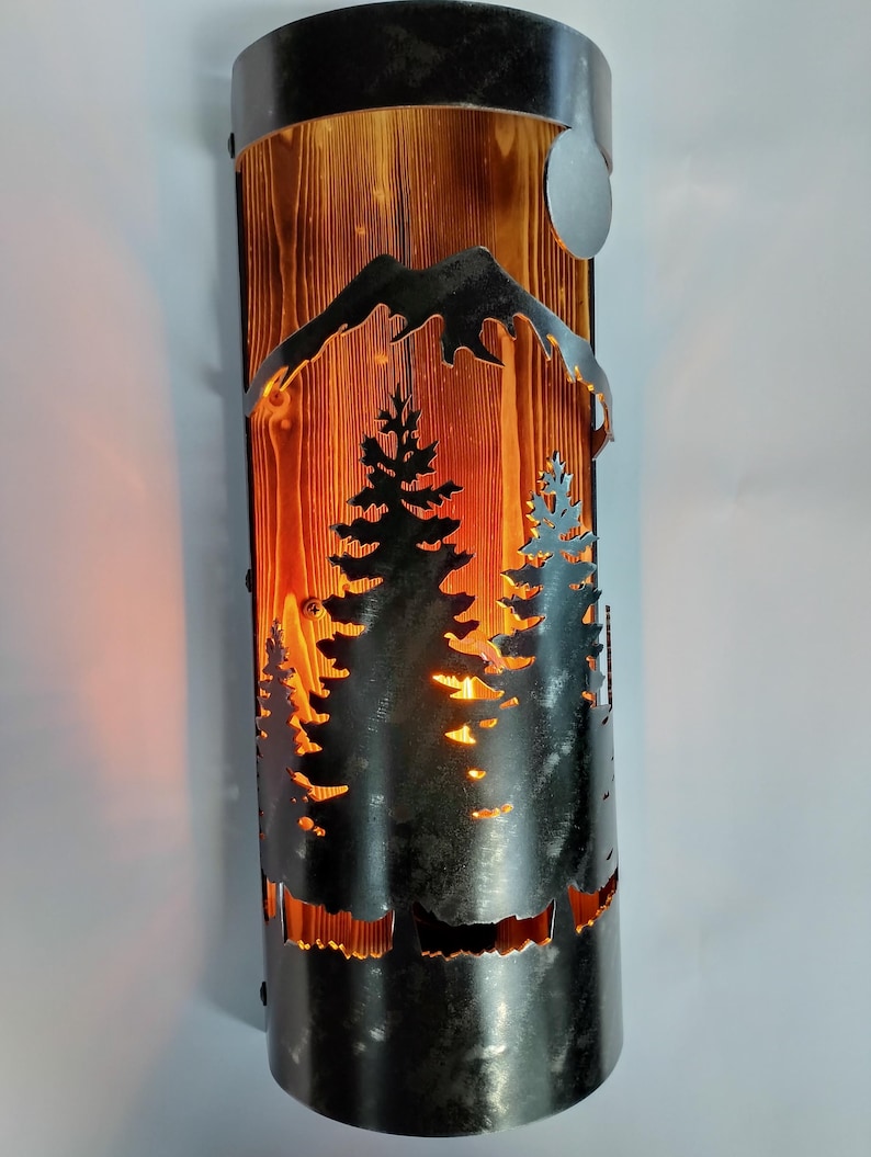 Rustic Wall Sconce Light, Lighting Fixture for Cabin, Log House ...