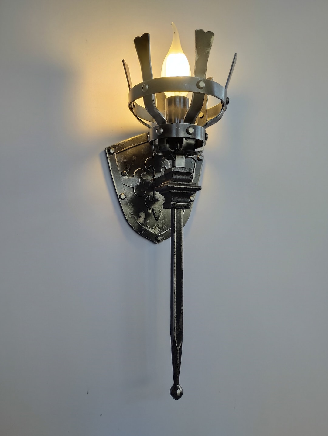 Castle Torch Sconce. Iron Medieval Style Wall Light - Etsy