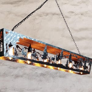 Pendant Lighting Fixture - Wildlife Cabin Ceiling Light - Deer - Rustic ...