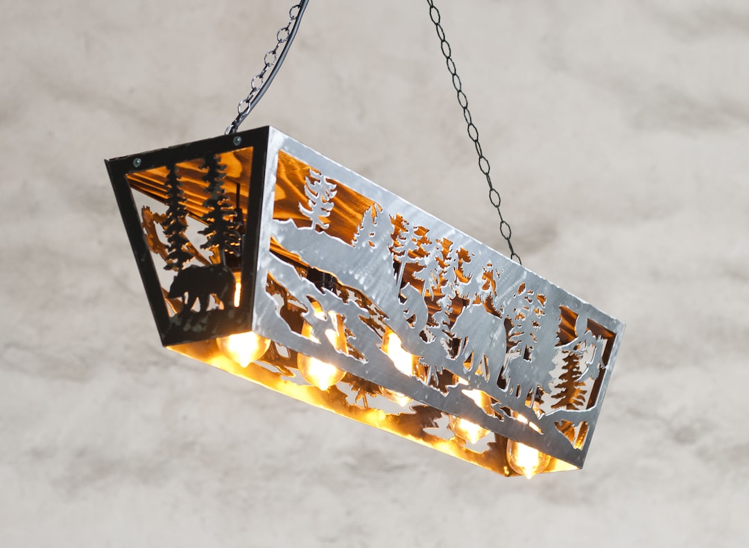 Rustic Chandelier, Cabin Lighting Fixture, Farmhouse Dining Room Light ...