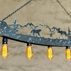 Rustic Pendant Lights - Cabin Ceiling Light Fixture - Chandelier ...