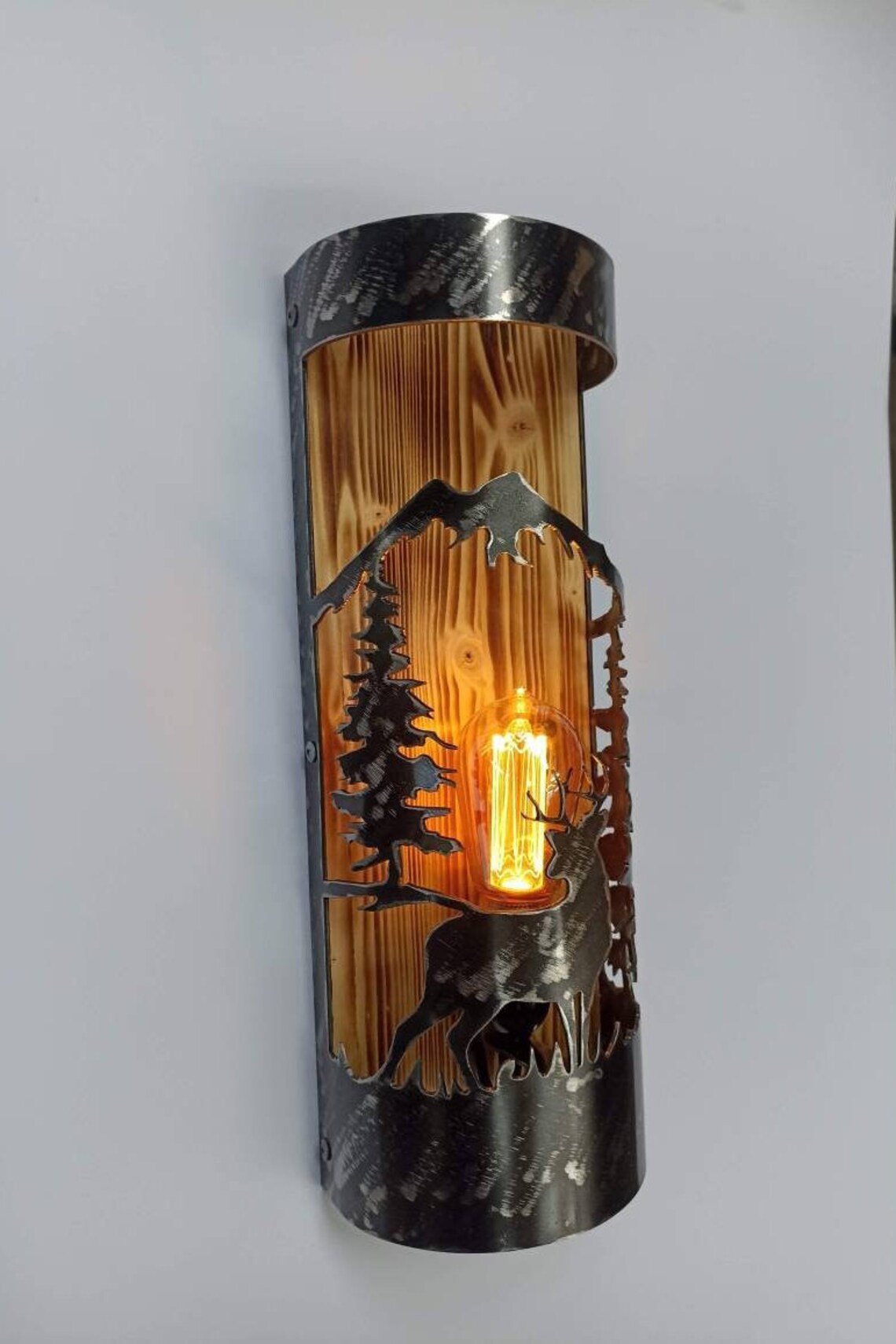 Rustic Wall Light Whitetail Deer Cabin Sconce Log House - Etsy