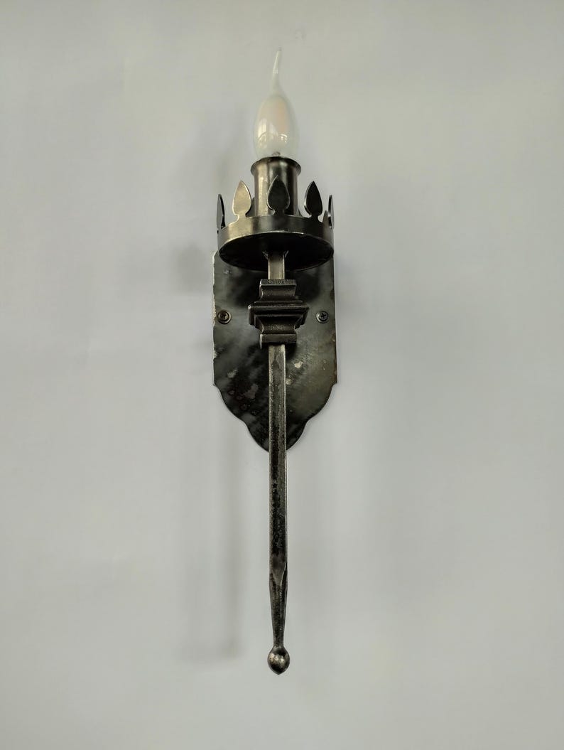 Medieval Castle Torch Sconce – Iron Wall Light - Wrought Iron Lighting ...