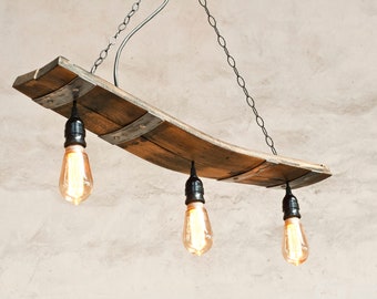 Rustic Ceiling Light Pendant Light Barrel Lighting Wine | Etsy
