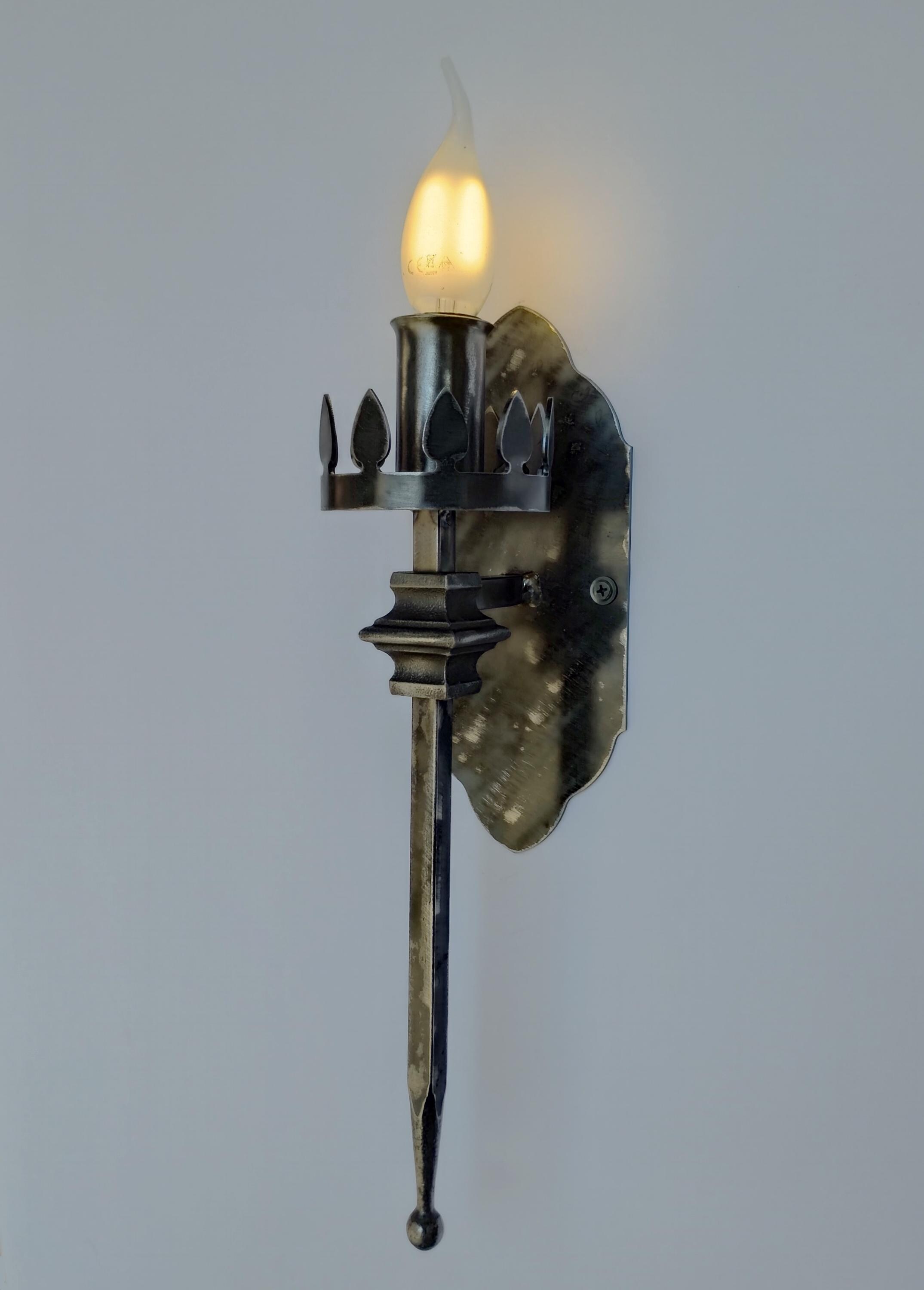 Medieval Castle Torch Sconce – Iron Wall Light - Wrought Iron Lighting ...
