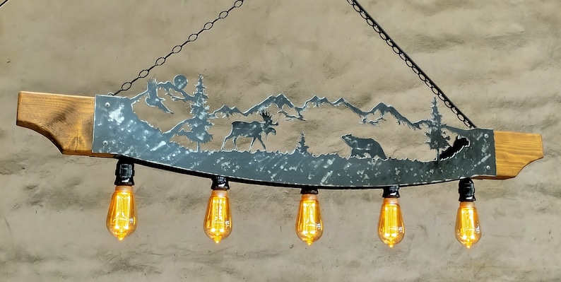 Rustic Pendant Lights - Cabin Ceiling Light Fixture - Chandelier ...