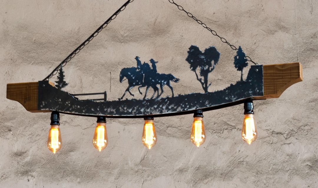 Rustic Five Lights Fixture - Rustic Ceiling Lights - Custom Lighting ...