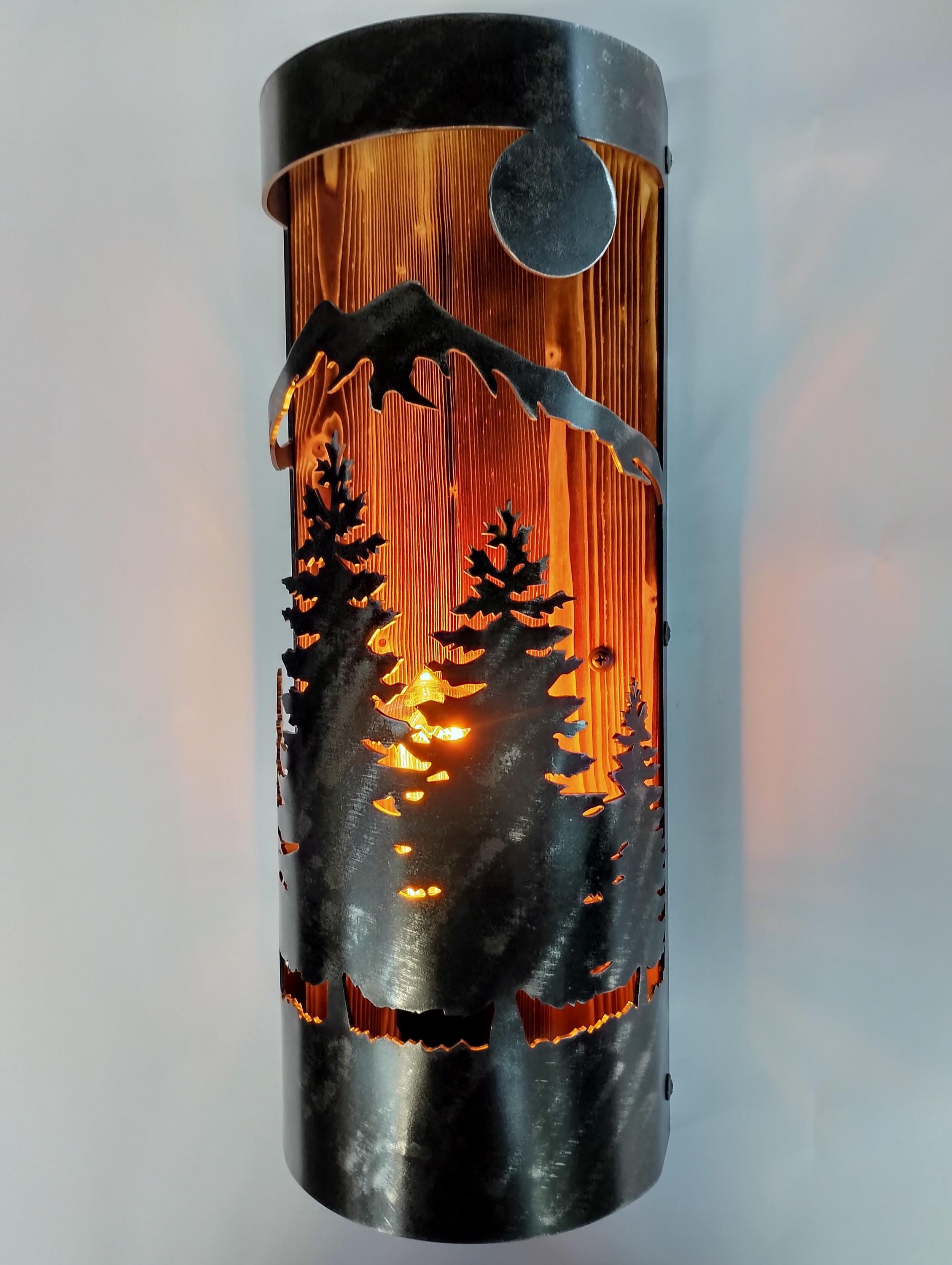 Rustic Wall Sconce Light, Lighting Fixture for Cabin, Log House ...