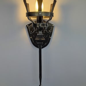 Castle Torch Sconce. Iron Medieval Style Wall Light - Etsy