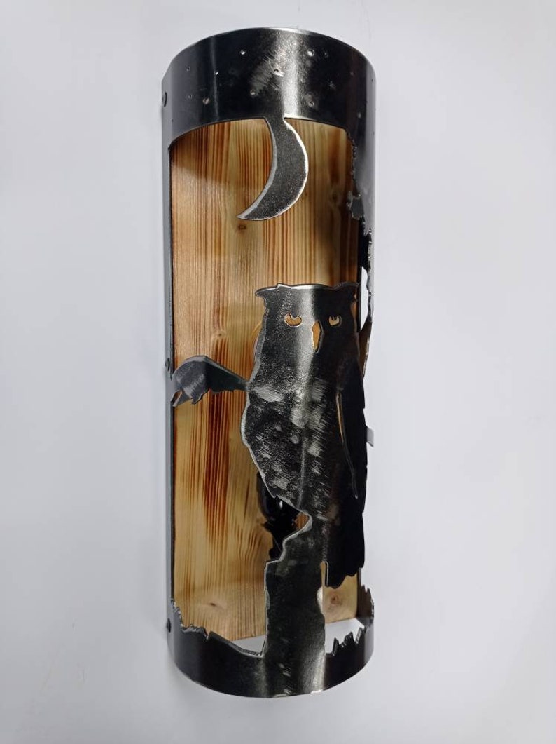 Rustic Wall Light - Owl - Cabin Sconce - Log House Lighting - Lodge ...