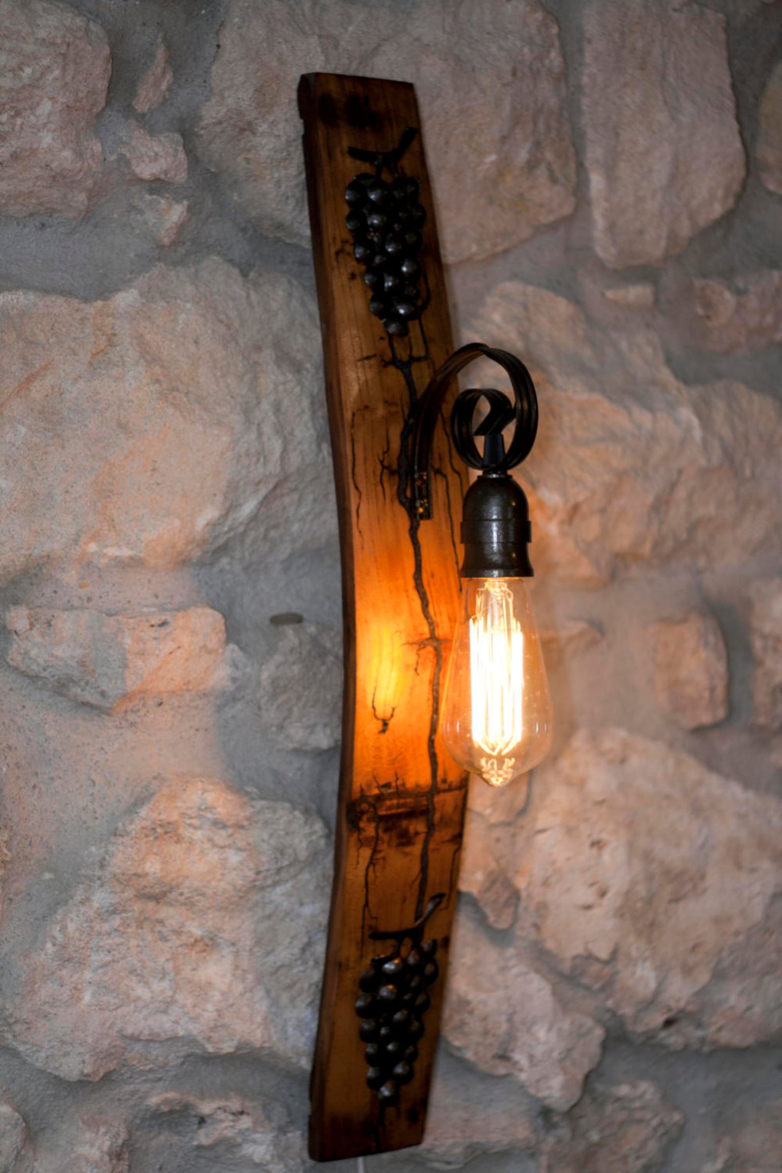 Rustic Wall Light Sconce Lamp Barrel Wall Light Fixture - Etsy