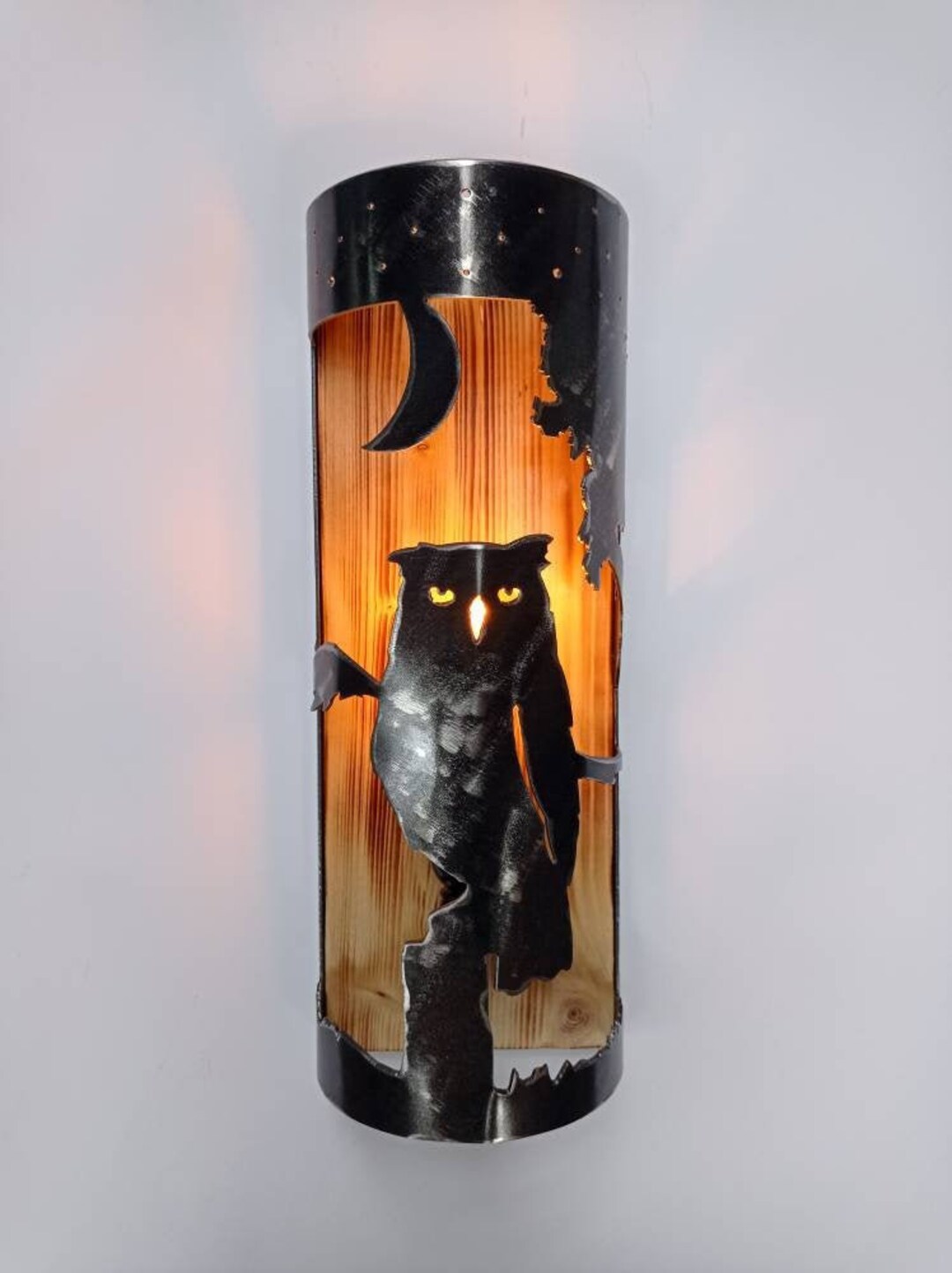 Rustic Wall Light - Owl - Cabin Sconce - Log House Lighting - Lodge ...