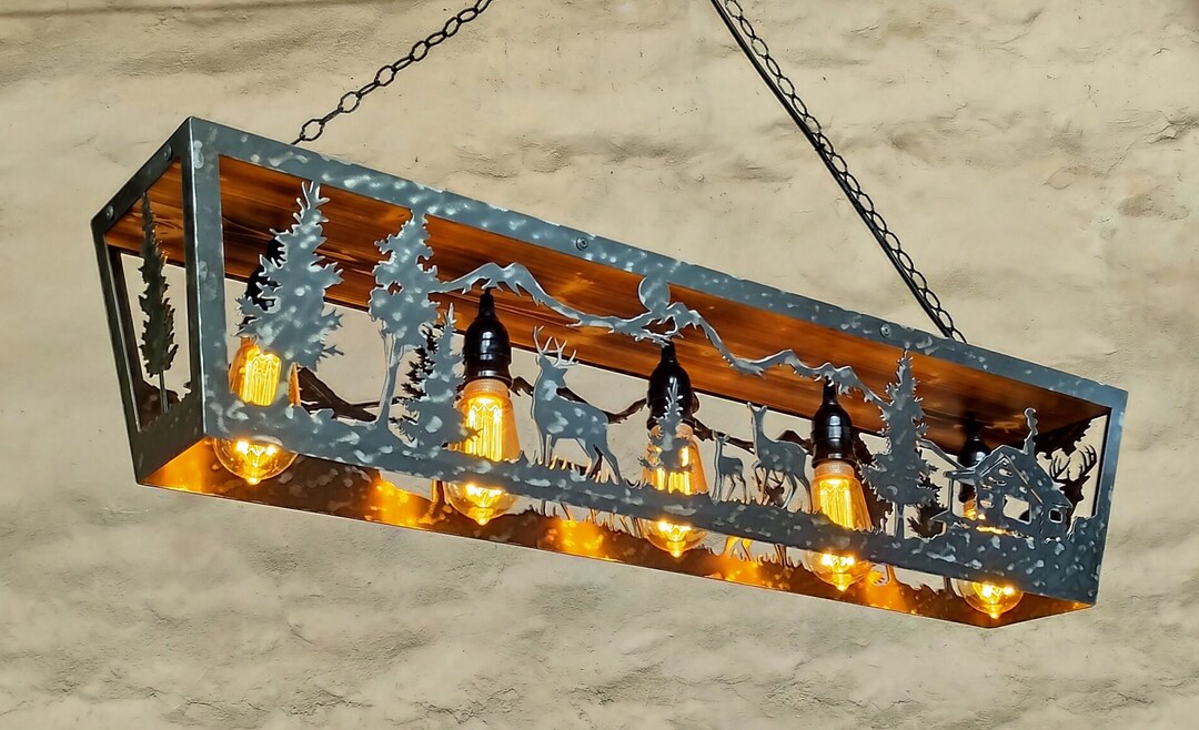 Cabin Ceiling Lights, Rustic Light Fixture, Deers and Cabin Themed - Etsy