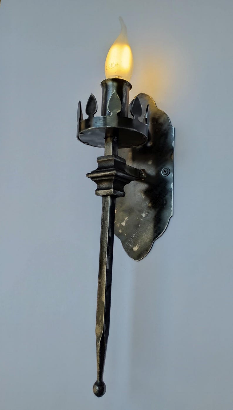 Medieval Castle Torch Sconce – Iron Wall Light - Wrought Iron Lighting ...