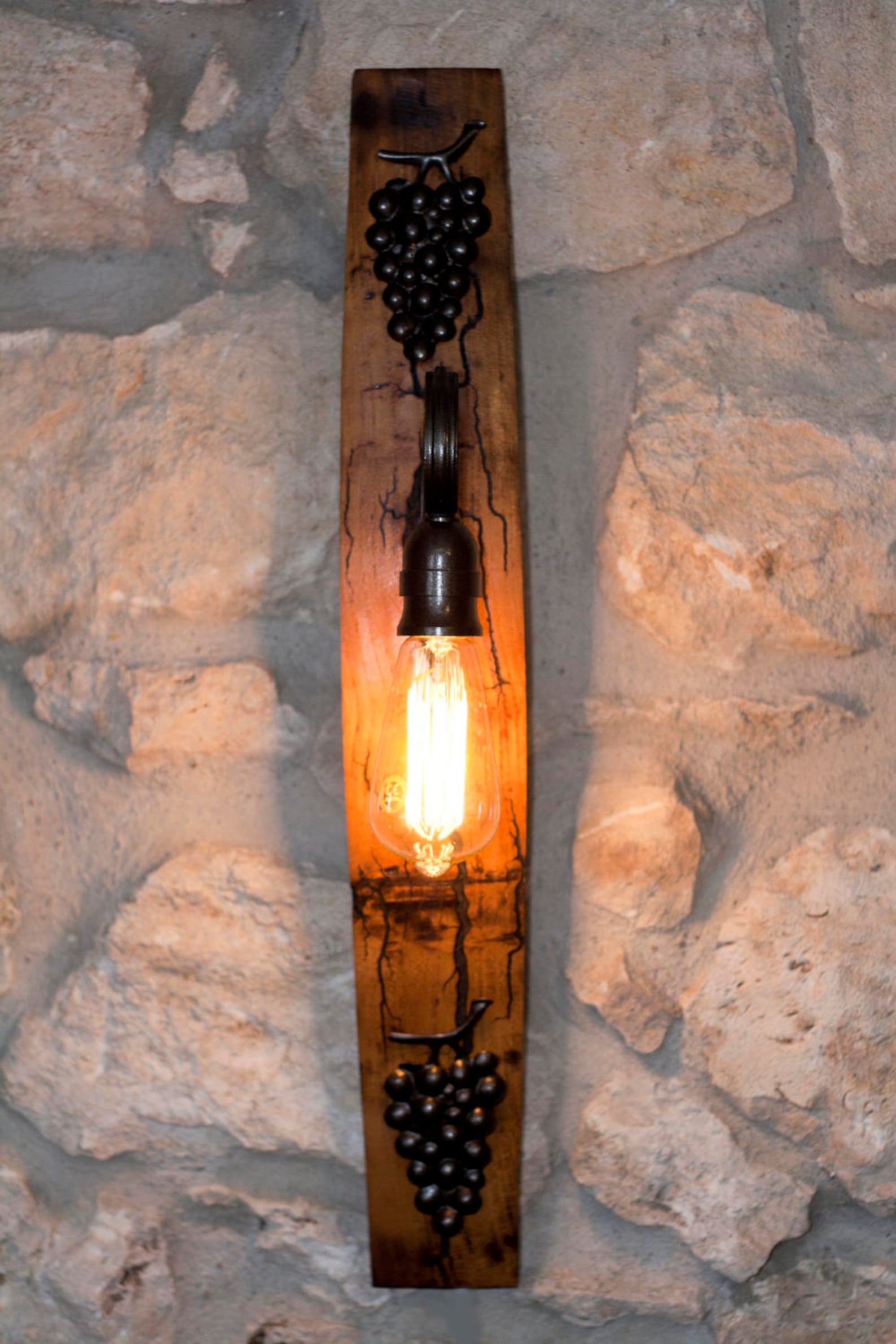Rustic Wall Light Sconce Lamp Barrel Wall Light Fixture - Etsy