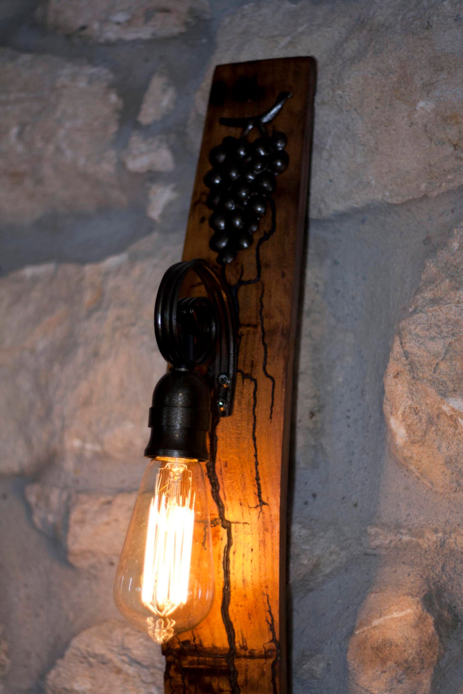 Rustic Wall Light Sconce Lamp Barrel Wall Light Fixture | Etsy