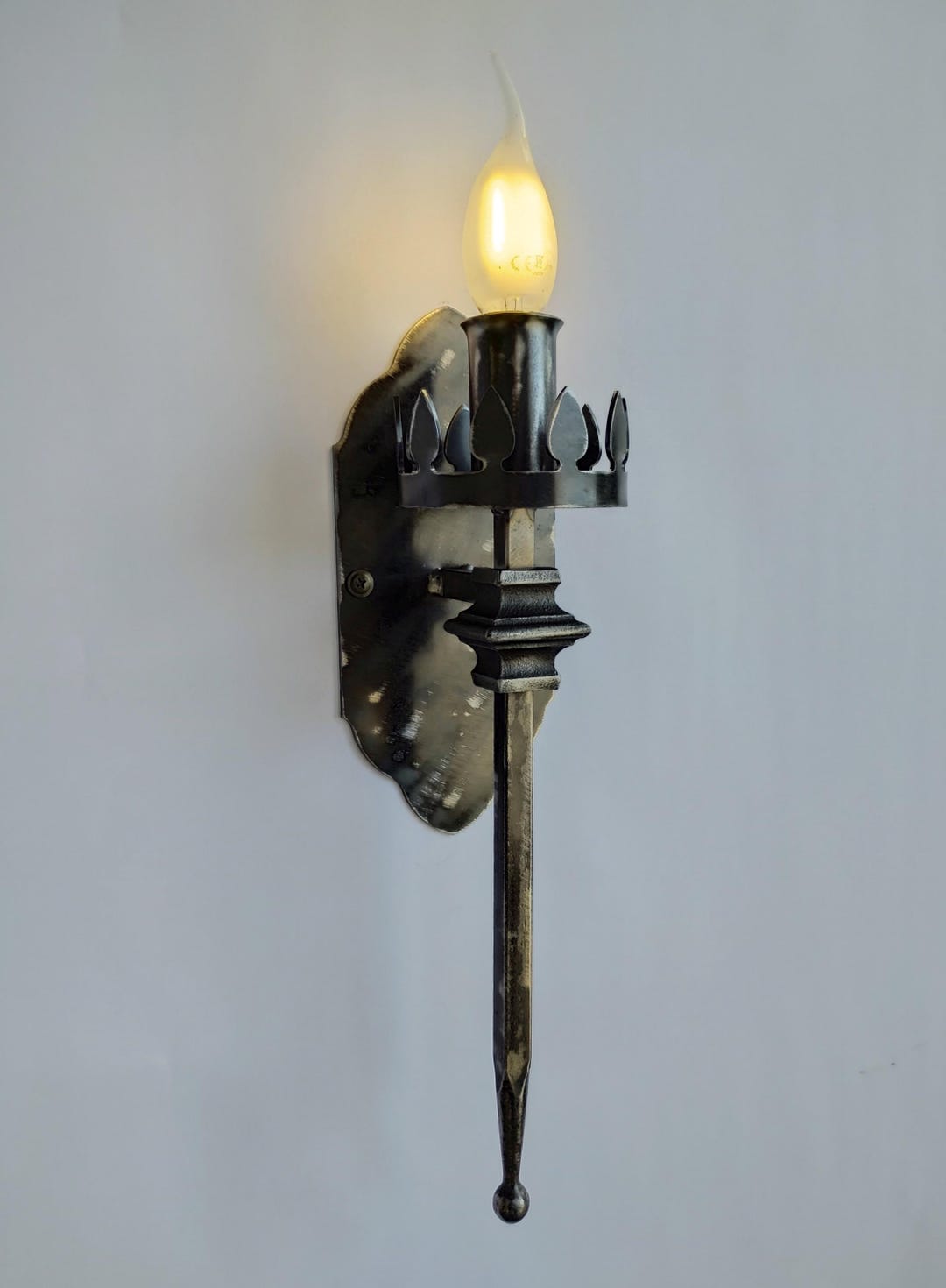 Medieval Castle Torch Sconce – Iron Wall Light - Wrought Iron Lighting ...