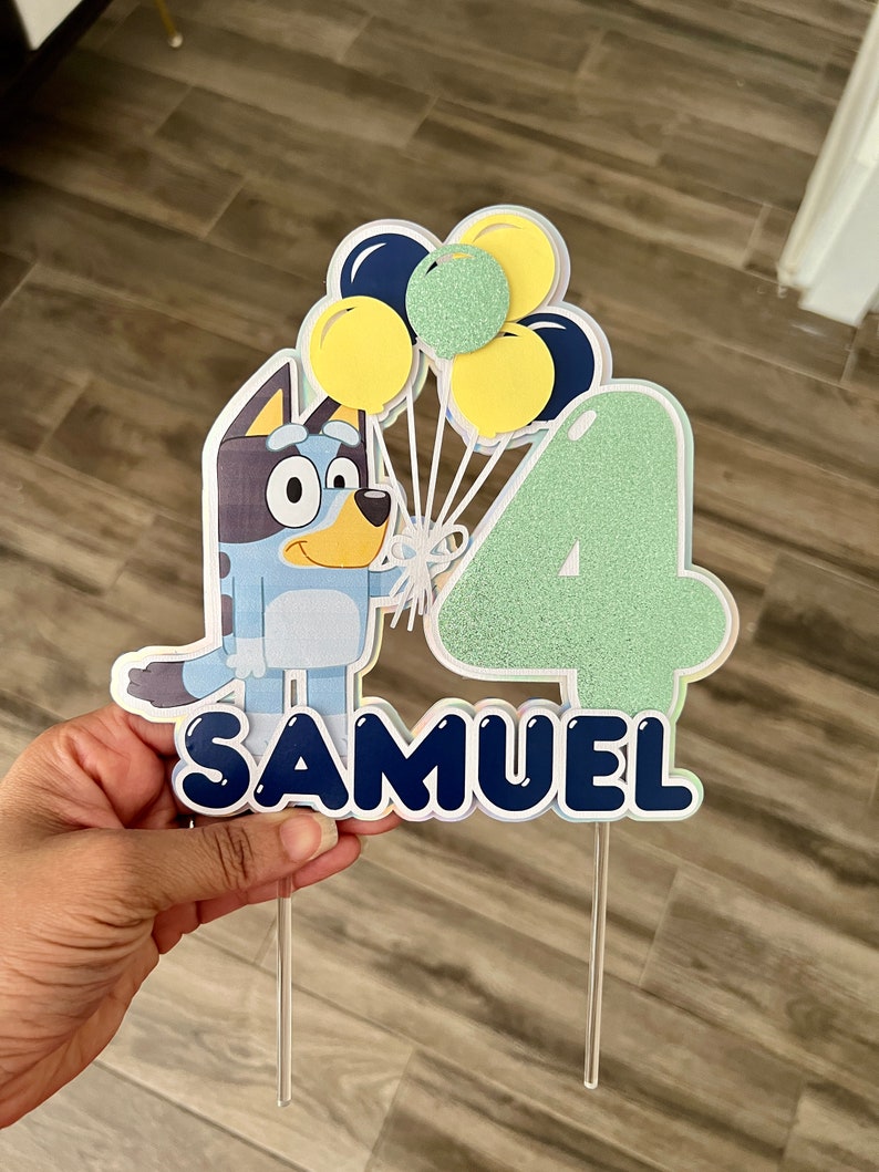 Personalized Bluey Inspired Cake Topper Perfect for Bluey Themed ...