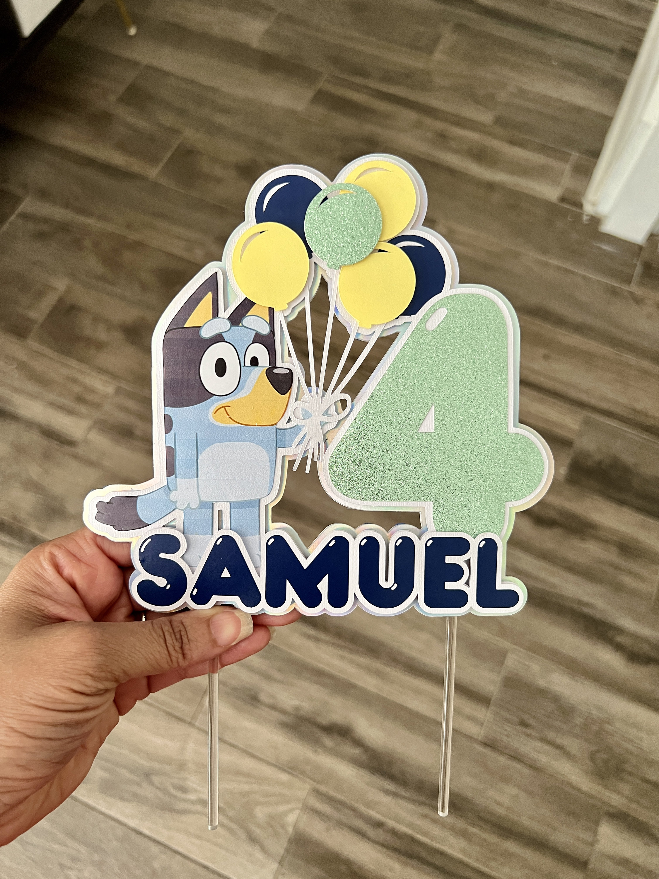 Personalized Bluey Inspired Cake Topper Perfect for Bluey - Etsy