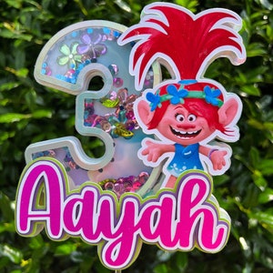 Trolls Topper Poppy 3D Personalized Topper/shaker Perfect for Trolls ...