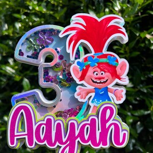 Trolls Topper Poppy 3D Personalized Topper/shaker Perfect for Trolls ...