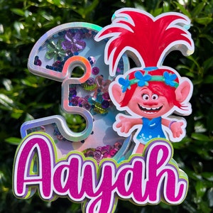 Trolls Topper Poppy 3D Personalized Topper/shaker Perfect for Trolls ...