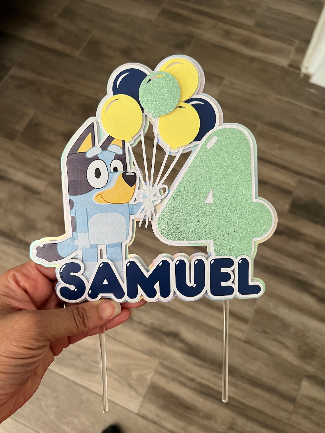 Personalized Bluey Inspired Cake Topper Perfect for Bluey - Etsy