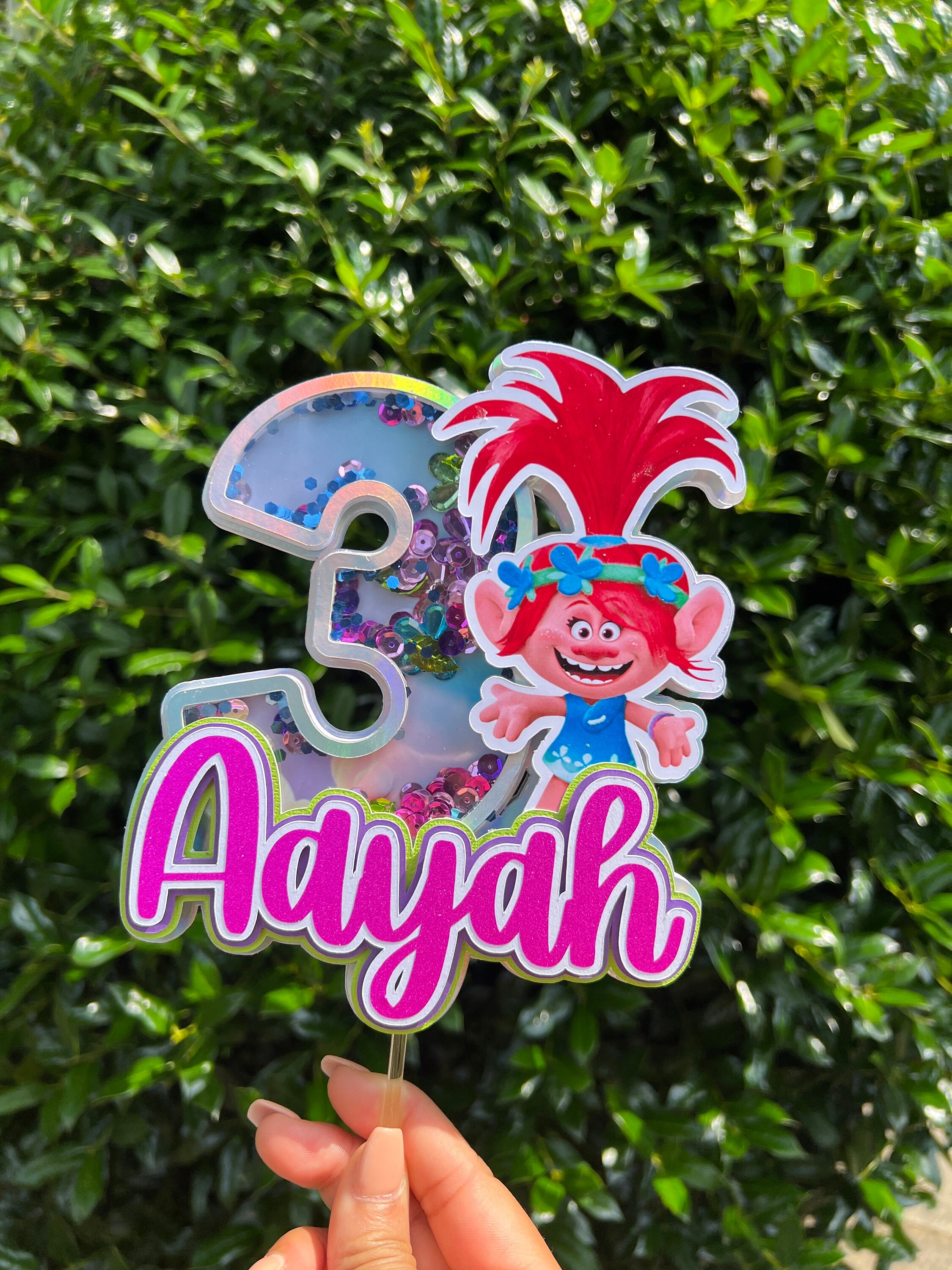 Trolls Topper Poppy 3D Personalized Topper/shaker Perfect for Trolls ...