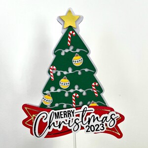 Holiday/christmas Tree Cake Topper Perfect for Holiday Parties - Etsy