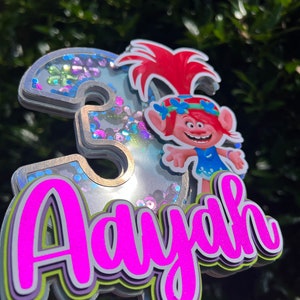Trolls Topper Poppy 3D Personalized Topper/shaker Perfect for Trolls ...