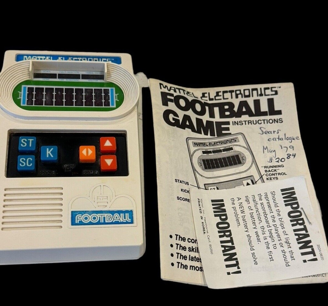 Mattel Electronic Football Handheld Game 1977 Vintage Nostalgia Gaming ...