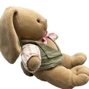 Commonwealth Brown Bunny Rabbit Plush Stuffed Animal 10 Green Vest Bow Floppy - Etsy