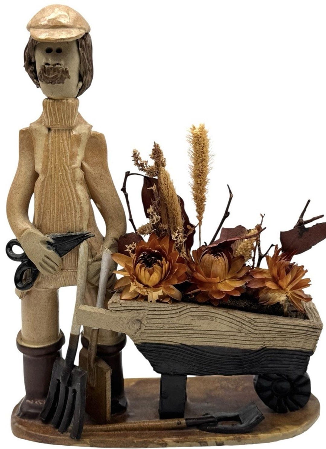 Vintage Laura Dunn Ceramic Art Pottery 1982 Gardening Man With ...